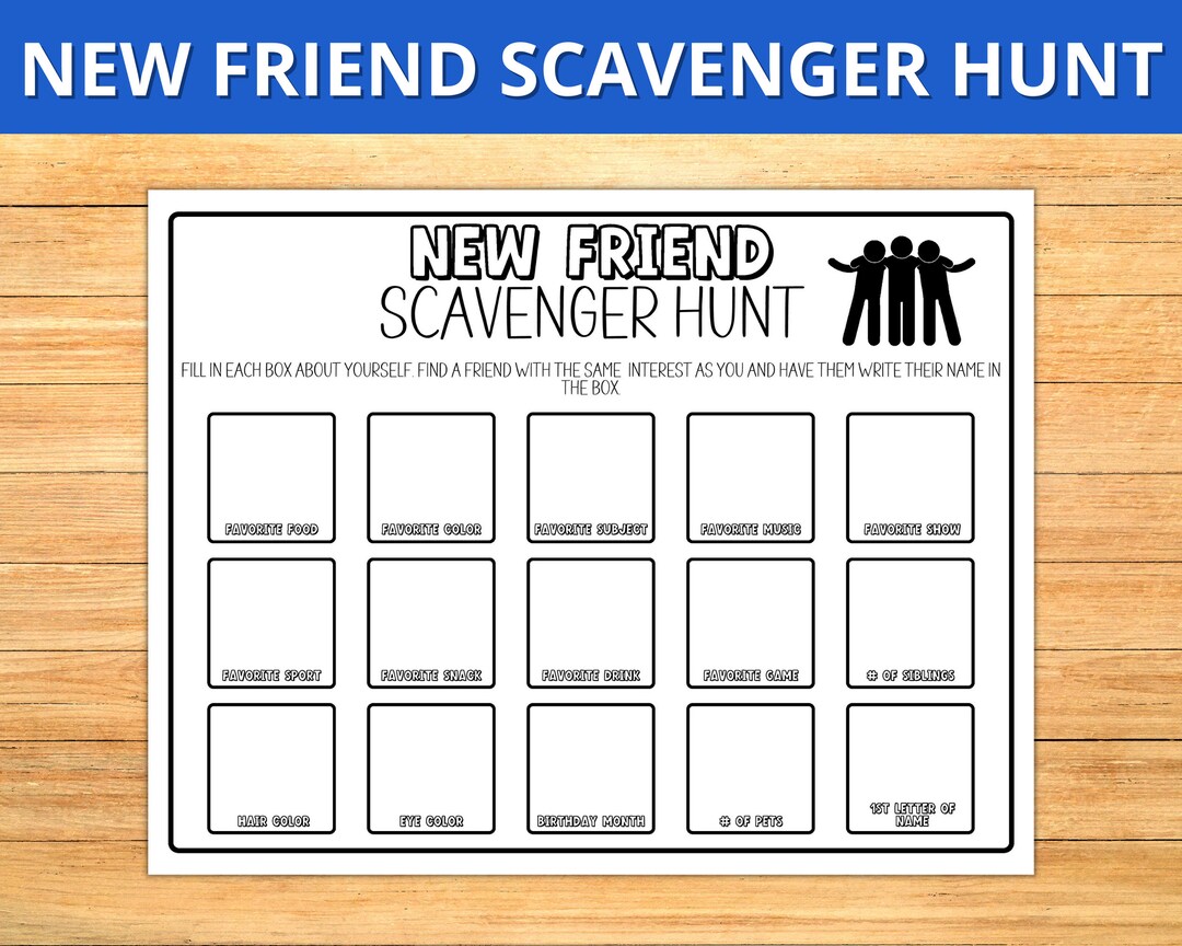Back to School New Friend Scavenger Hunt Find Someone Who - Etsy