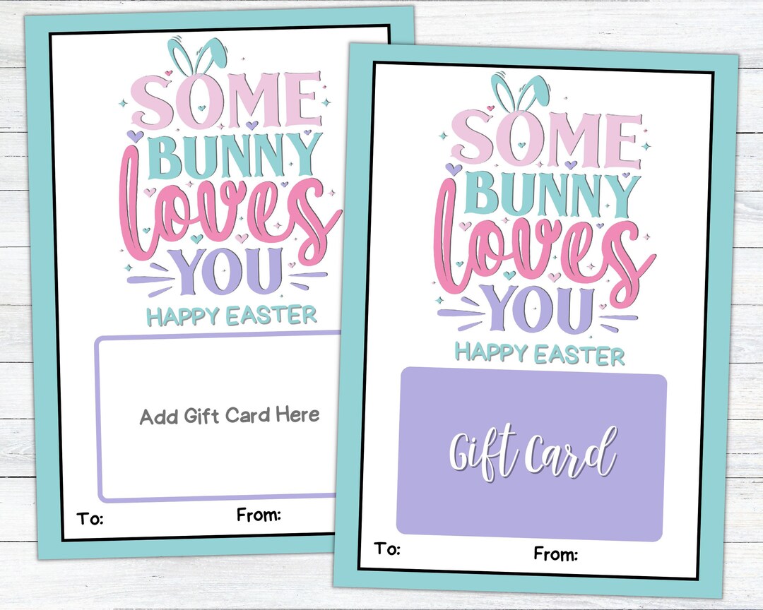 Easter Bunny Gift Card Holder Printable, Easter Gift Basket Filler ...
