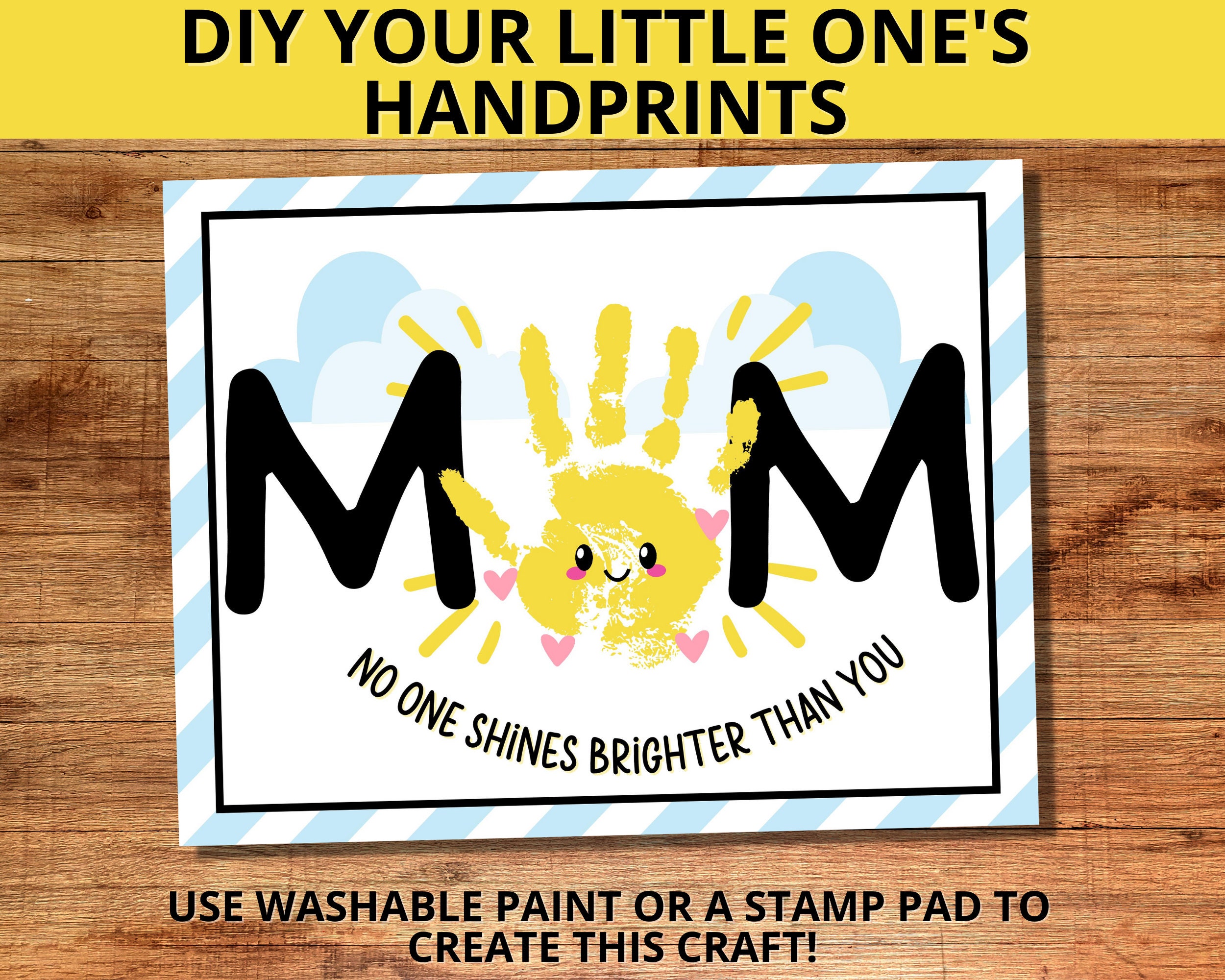 Mother's Day Handprint Art Keepsake, Printable Mother's Day Gift, DIY ...
