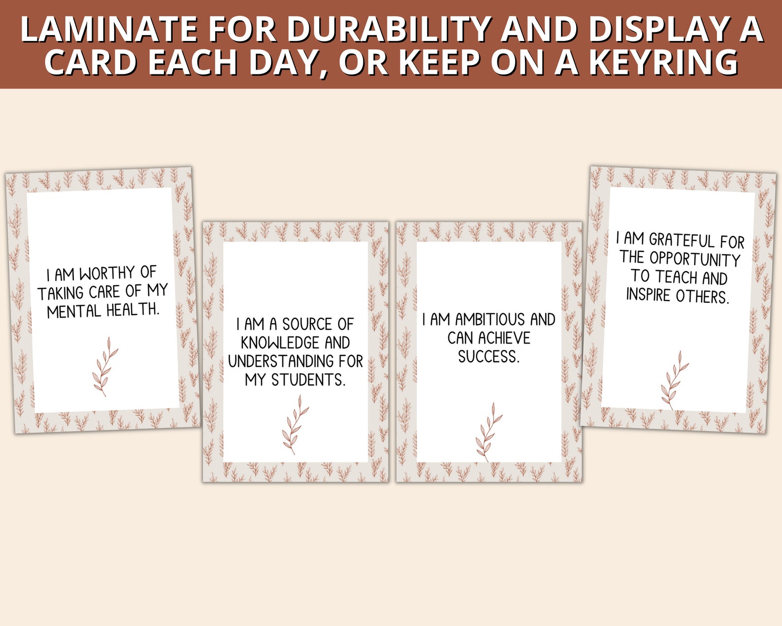 Teacher Affirmation Printable Cards Positive Affirmations for - Etsy