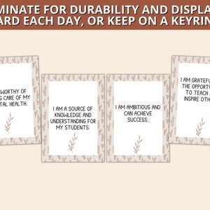 Teacher Affirmation Printable Cards, Positive Affirmations for Teachers ...