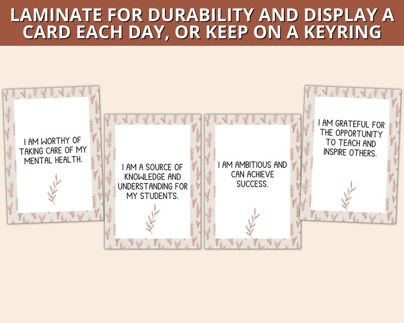 Teacher Affirmation Printable Cards Positive Affirmations for - Etsy