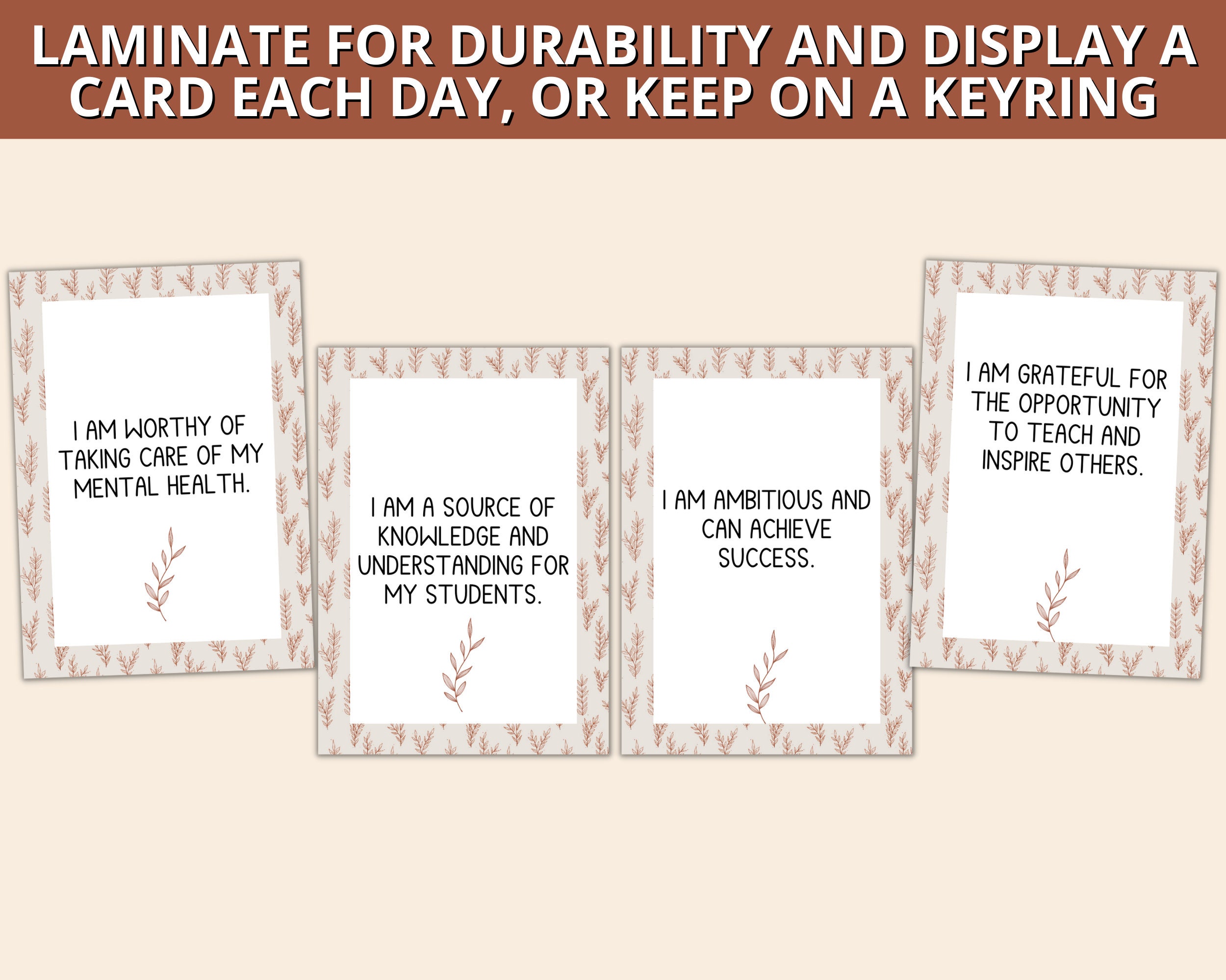 Teacher Affirmation Printable Cards Positive Affirmations for - Etsy