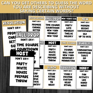 New Year's Eve Printable Party Game, Banned Babble A Forbidden Word ...