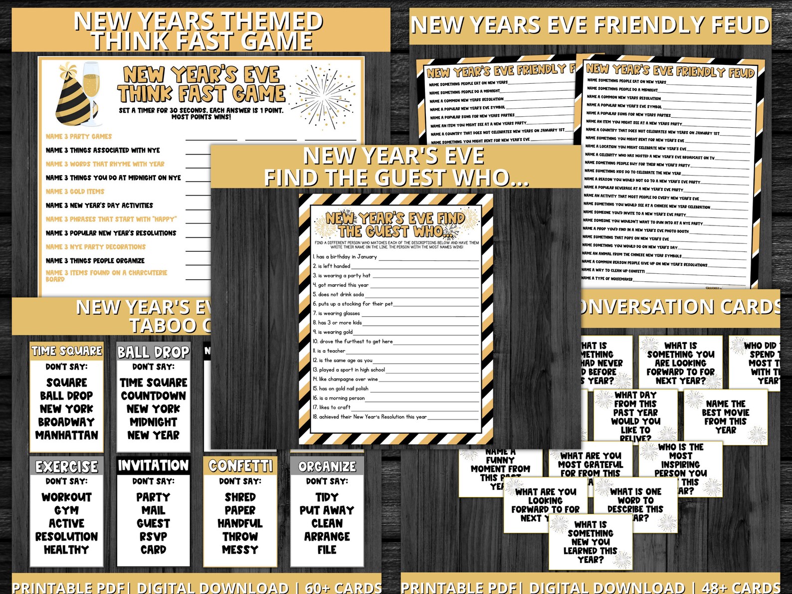 New Year's Eve Party Game Bundle, NYE Party Games, New Year's Eve Party ...