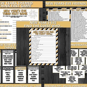 New Year's Eve Party Game Bundle, NYE Party Games, New Year's Eve Party ...
