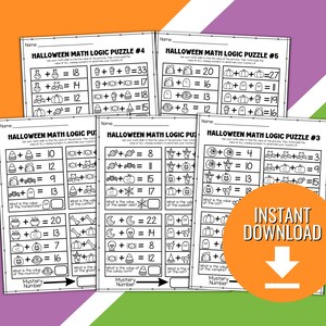 Halloween Math Logic Puzzle, Brain Teasers for Kids, Gifted and ...