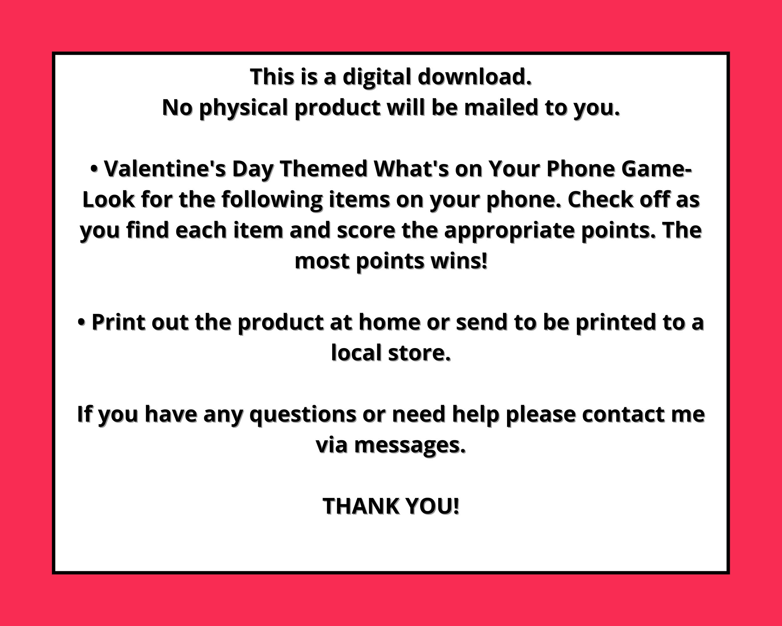 Galentine's Day What's on Your Phone Game, Valentine's Day Themed What ...