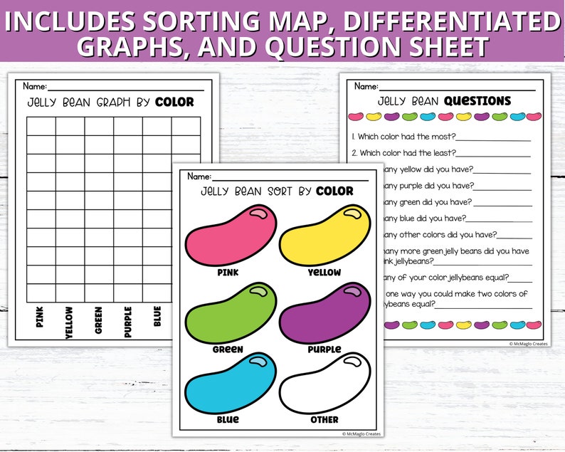 Easter Jelly Bean Math Graphing Activity - Etsy