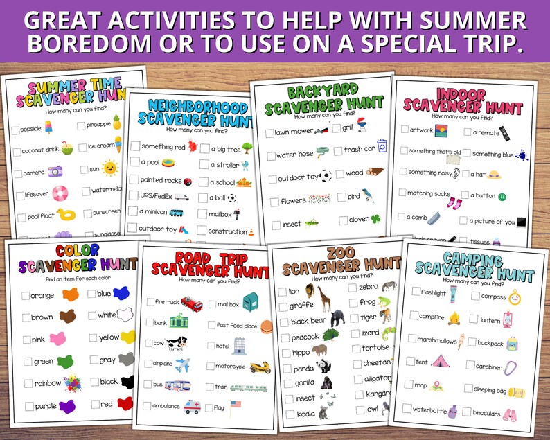 Scavenger Hunt for Kids, Printable Summer Activities, Scavenger Hunt ...