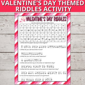 Valentine's Day Riddles Activity for Kids, Printable Valentine Party ...
