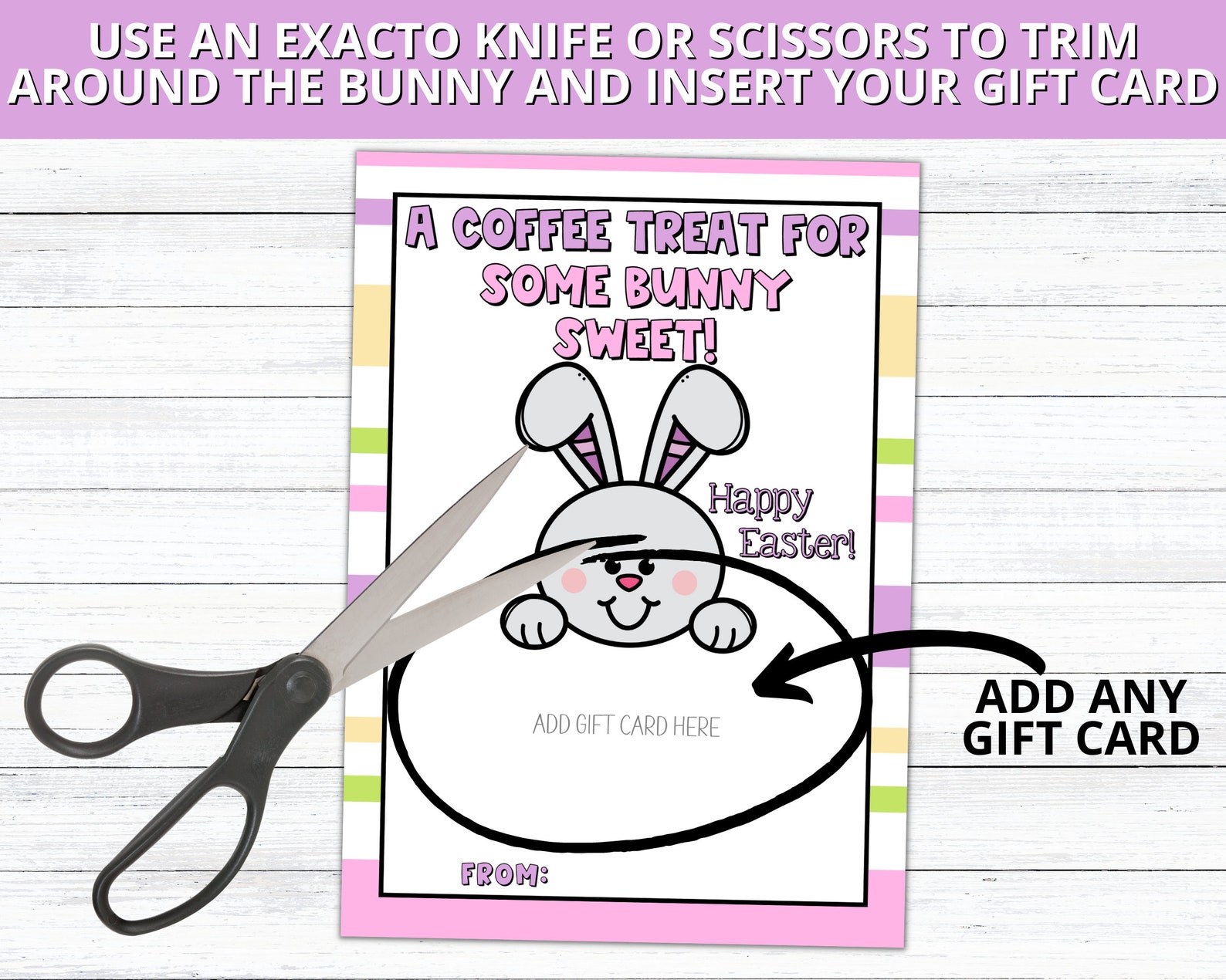 Coffee Easter Gift Card Holder Printable, Teacher Easter Gift, Easter ...