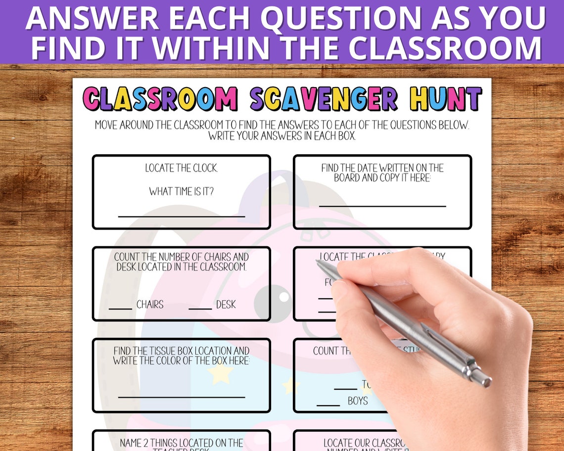 Classroom Scavenger Hunt Back to School Scavenger Hunt - Etsy
