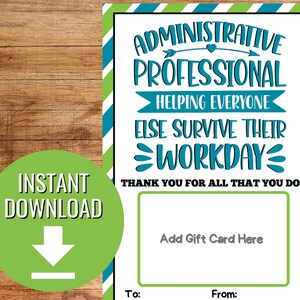 Administrative Professionals Day Gift Tag, Administrative Professional ...