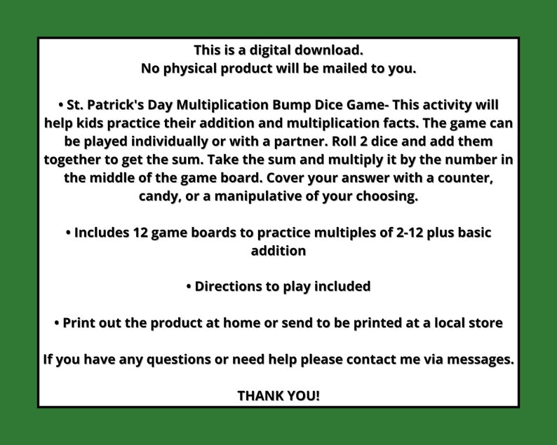 St. Patrick's Day Multiplication Bump Game, St. Patrick's Classroom ...