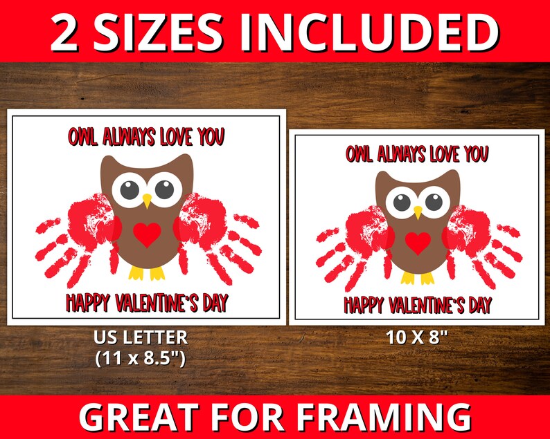 Valentine's Day Handprint Art, Owl Always Love You Valentine's Day ...