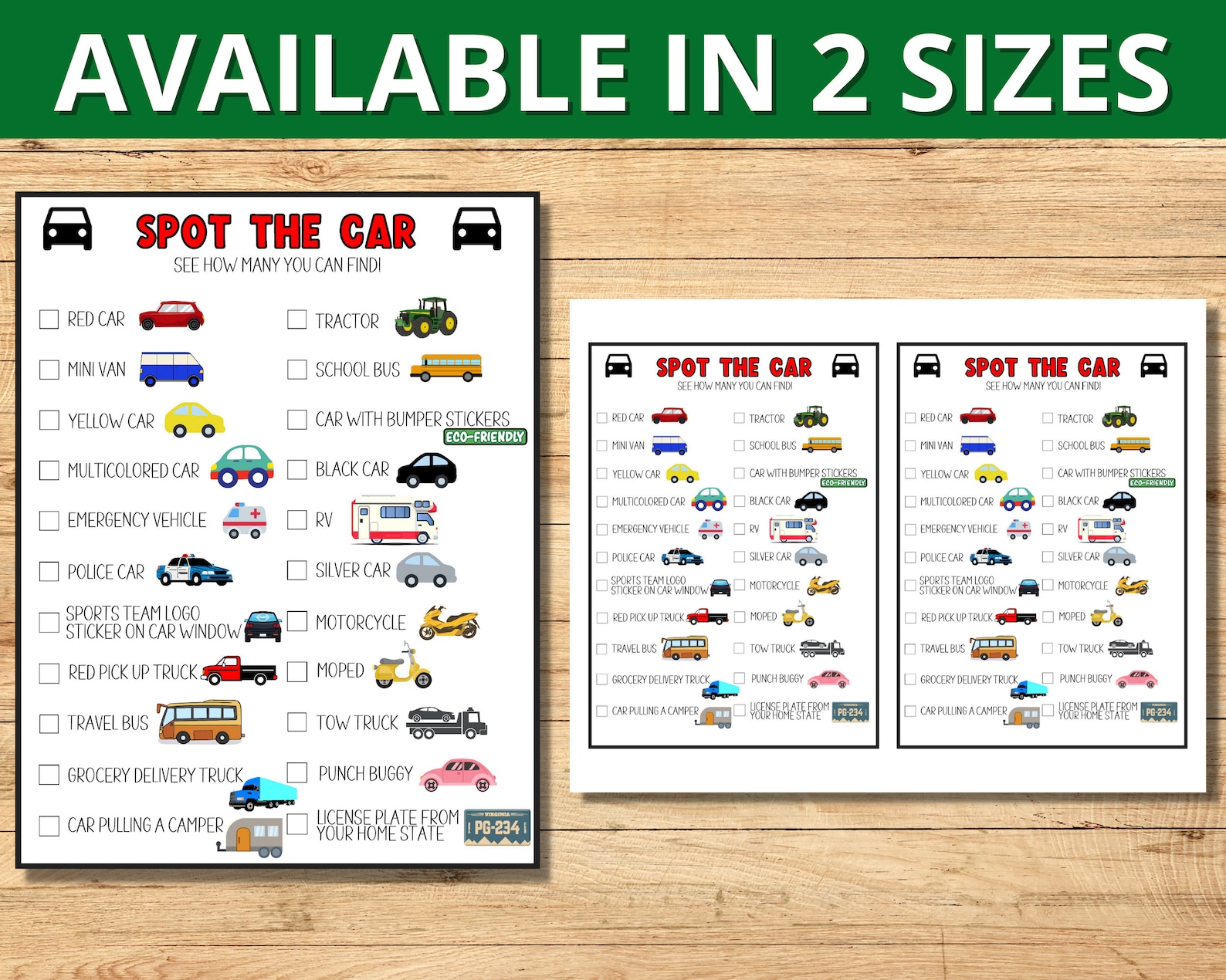 Spot the Car Road Trip Game, Road Trip Scavenger Hunt Printable for ...