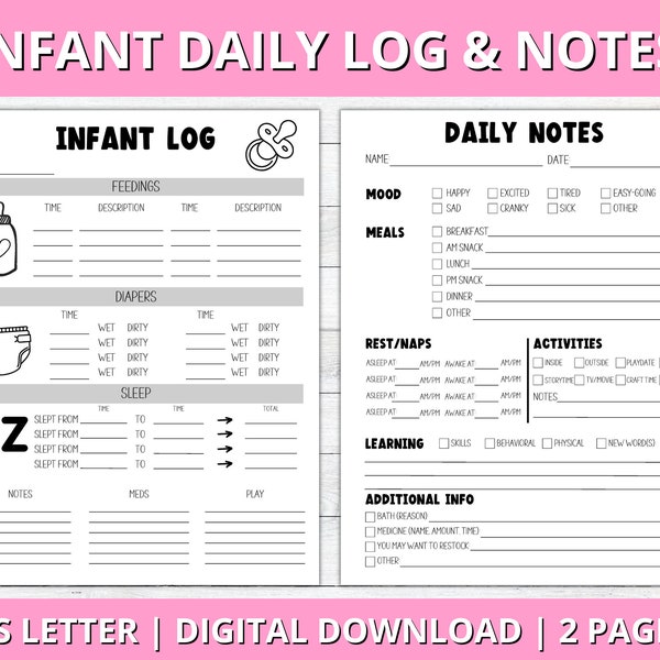 Toddler Daily Report - Etsy