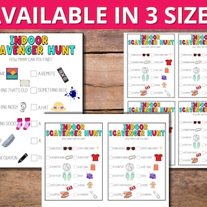 Indoor Scavenger Hunt, Scavenger Hunt Printable for Kids, Rainy Day ...