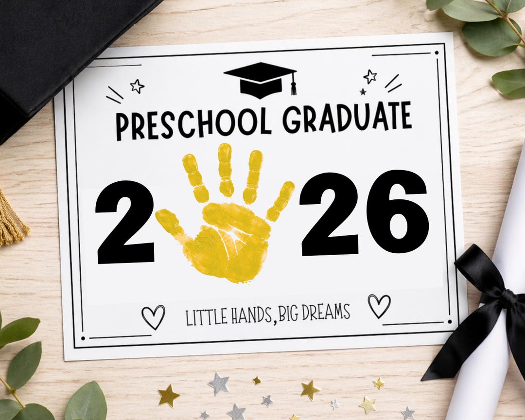 Preschool Graduation Handprint Art, Last Day of School Kids Activity ...