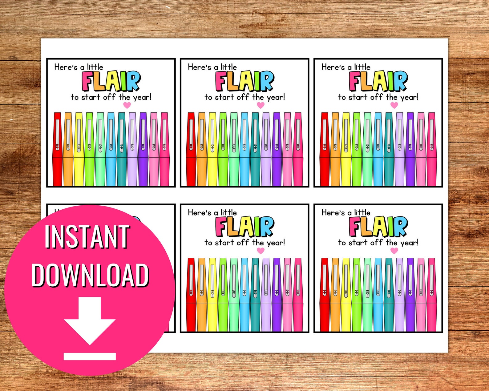 Back to School Teacher Gift Tag Flair Pen Gift Tag First Day - Etsy