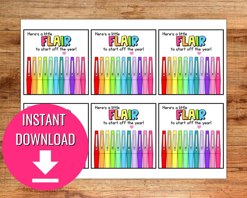 Back to School Teacher Gift Tag Flair Pen Gift Tag First Day - Etsy