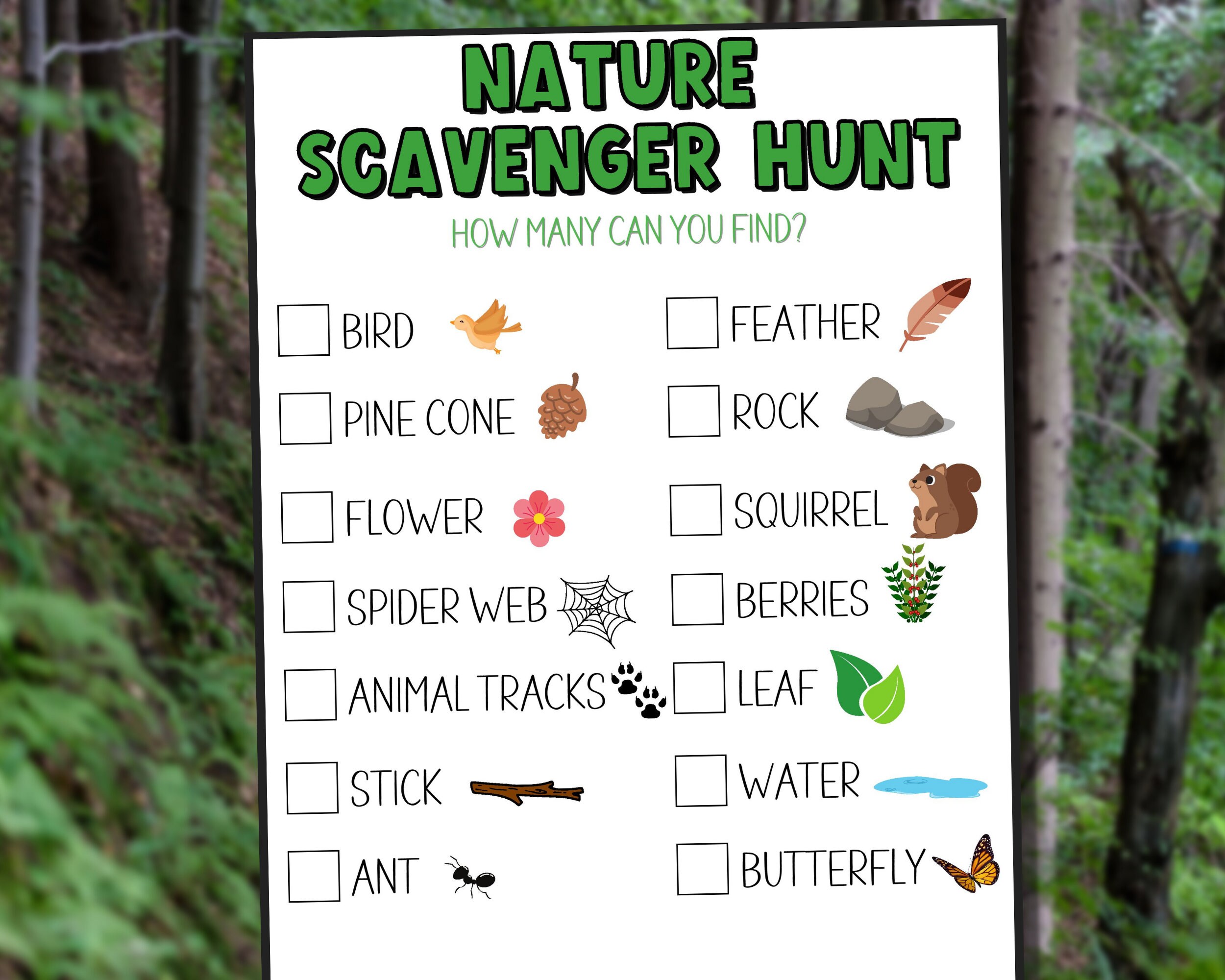 Chasse au trésor en plein air, chasse au trésor de la nature imprimable ...