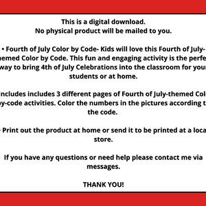 Fourth of July Color by Code Activity, Printable 4th of July Activity ...