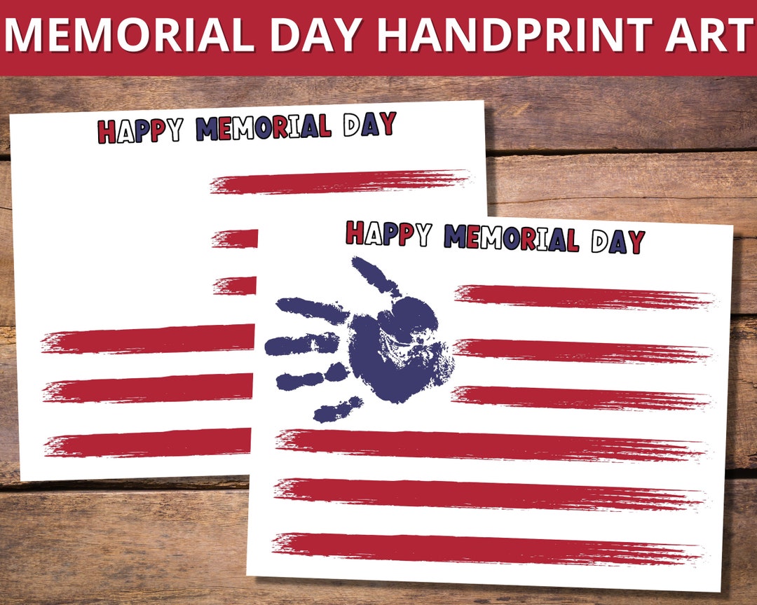Flag Handprint Art for Memorial Day, Memorial Day Activities for Kids ...