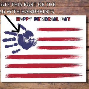 Flag Handprint Art for Memorial Day, Memorial Day Activities for Kids ...