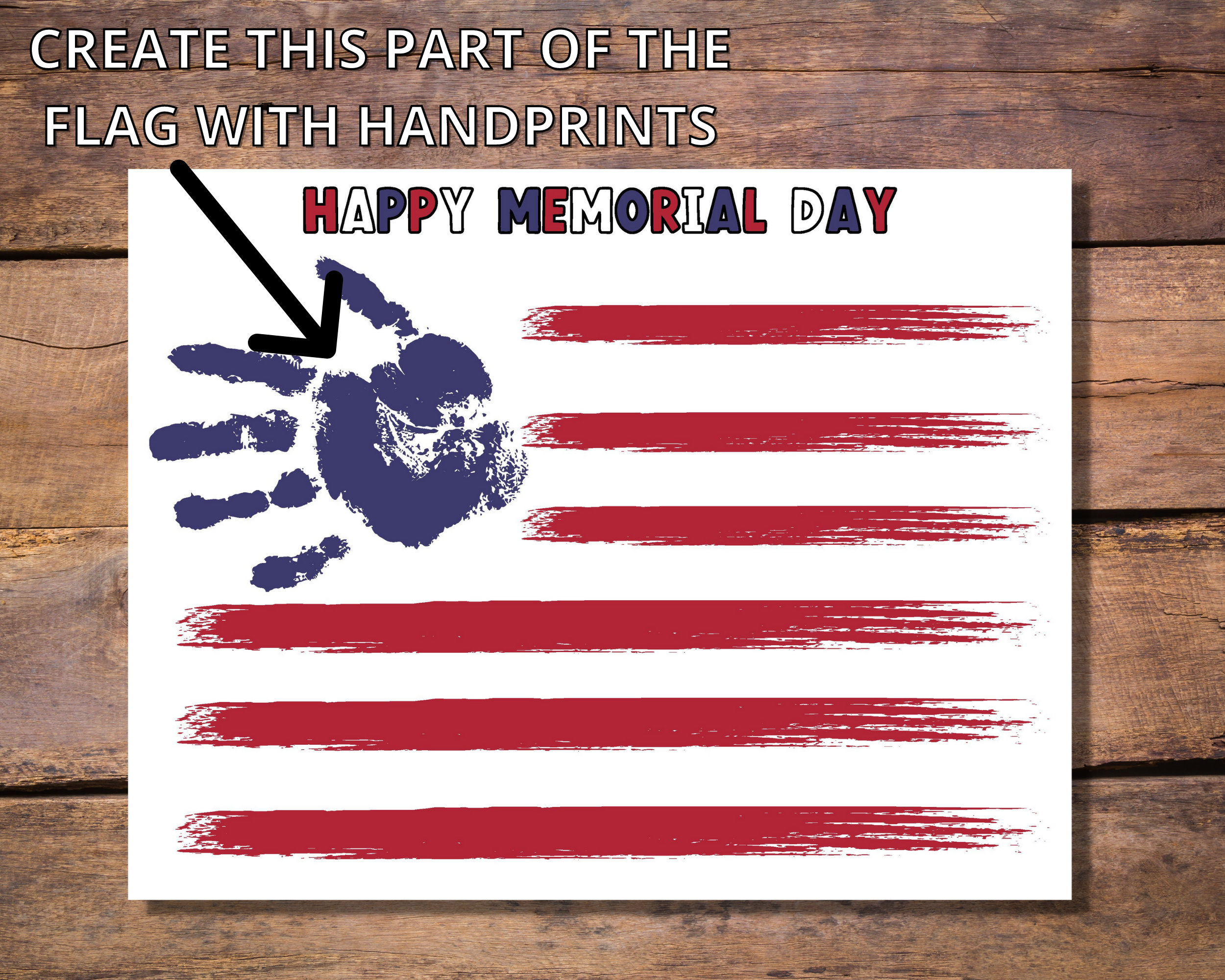 Flag Handprint Art for Memorial Day, Memorial Day Activities for Kids ...