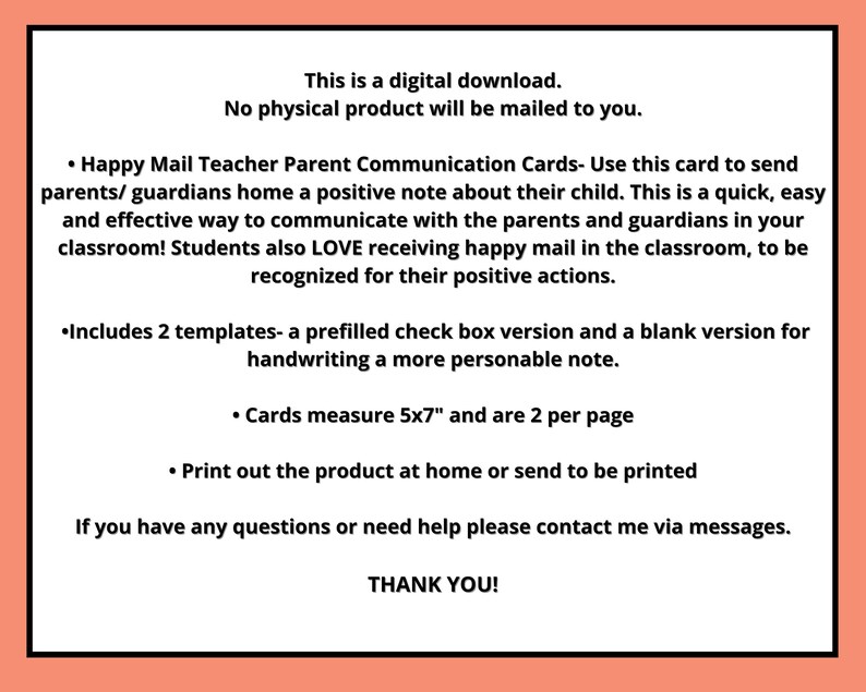 Happy Mail Teacher Communication Notes Teacher Mail Cards - Etsy