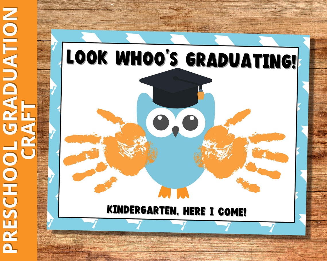 Preschool Graduation Keepsake Handprint Art Look Whoo's - Etsy