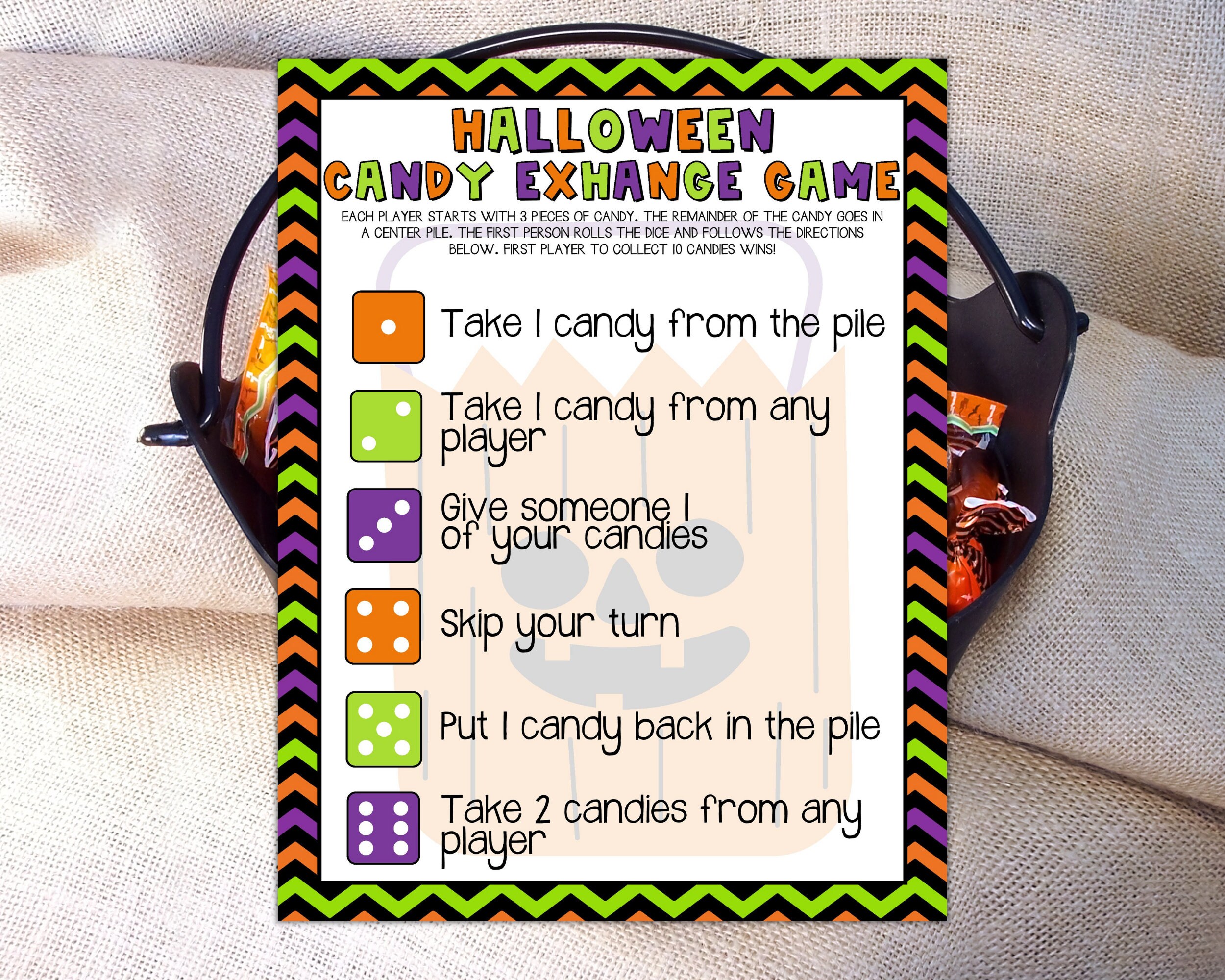 Halloween Candy Exchange Dice Game Candy Dice Game Printable - Etsy