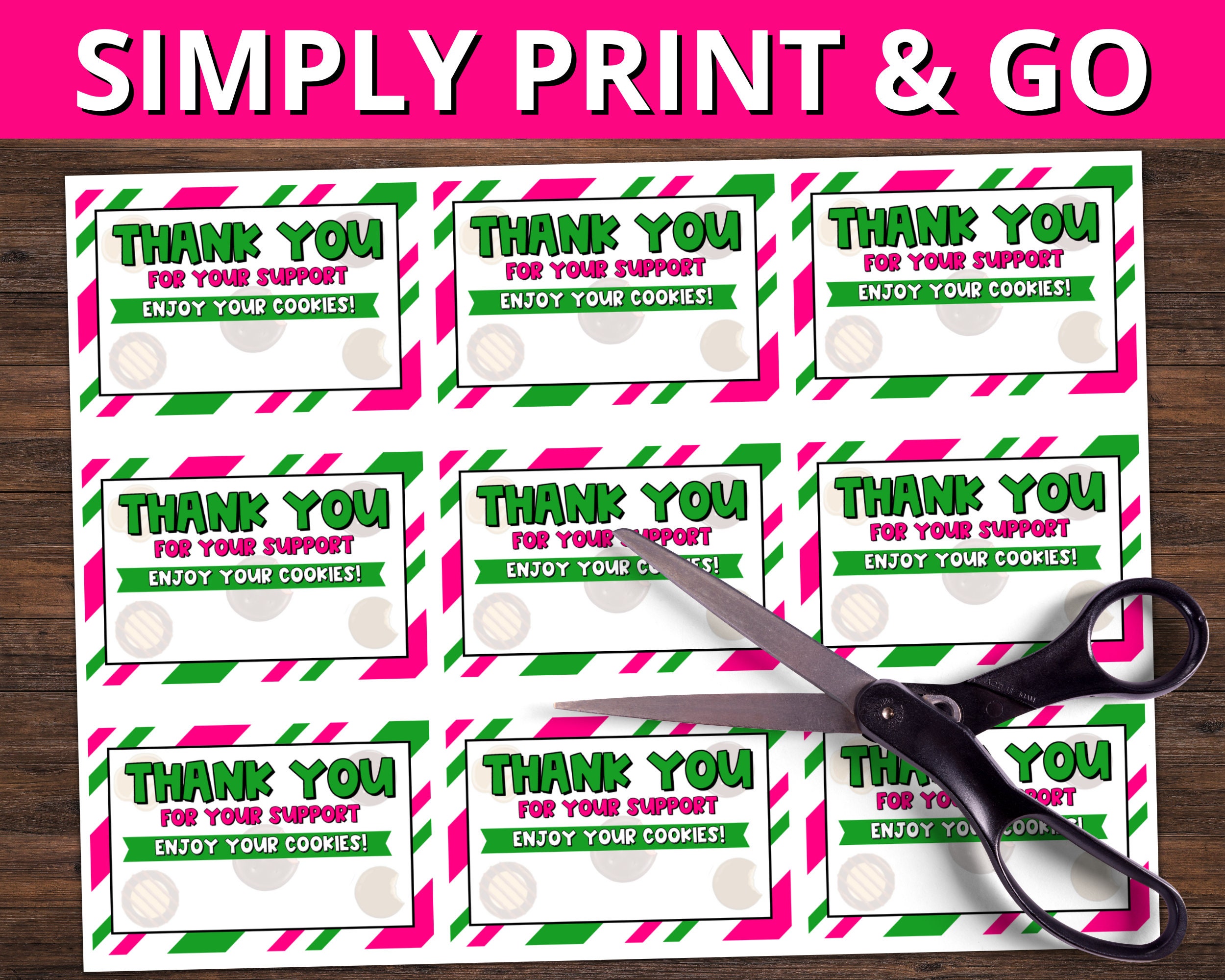 Editable Girl Scout Cookie Thank You Cards Cookie Thank You - Etsy