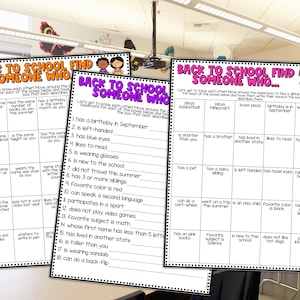 Find Someone Who Back to School Activity, Get to Know You Activity for ...