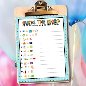 Guess the Word Game Rebus Puzzles and Brain Teasers Rainy - Etsy