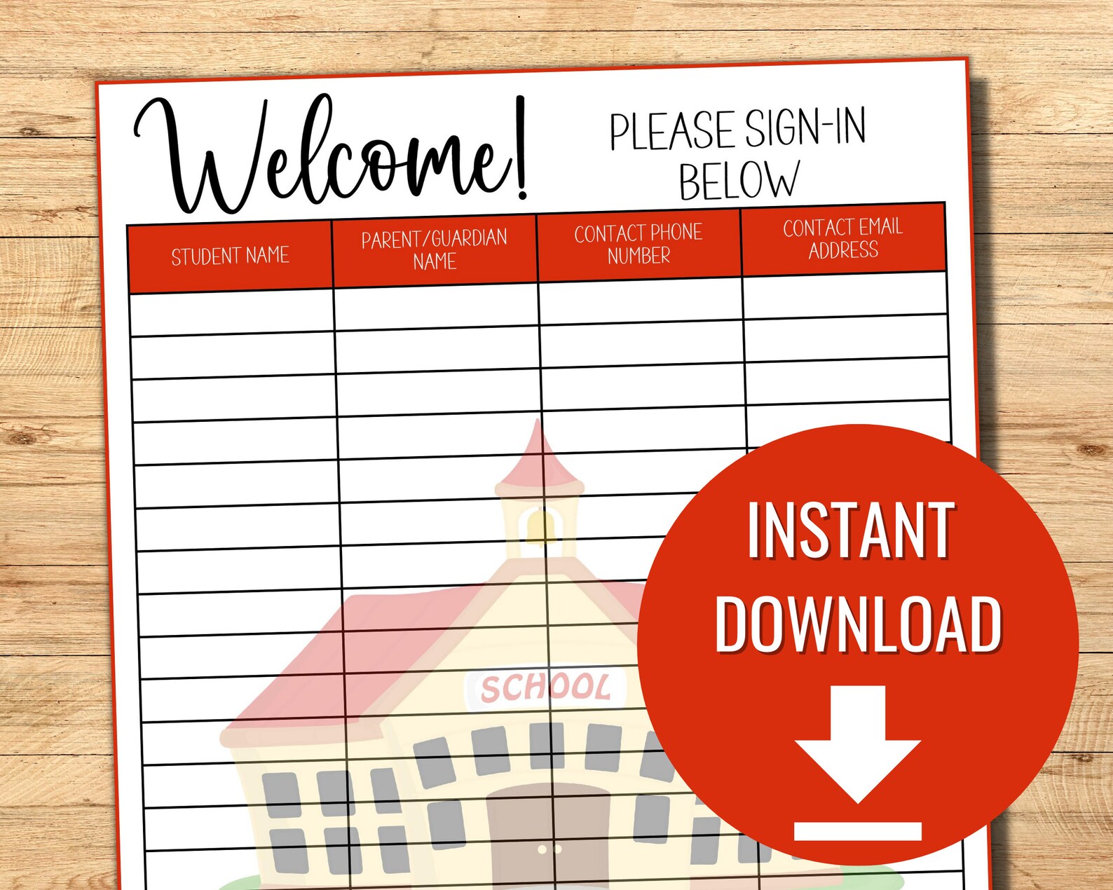 Back to School Open House Sign in Sheet Classroom Sign in - Etsy