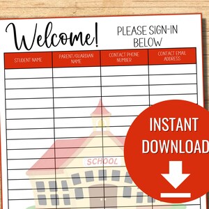 Back to School Open House Sign in Sheet Classroom Sign in - Etsy