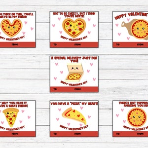 Pizza Valentine Cards, Valentine Classroom Exchange Cards, Valentine's ...