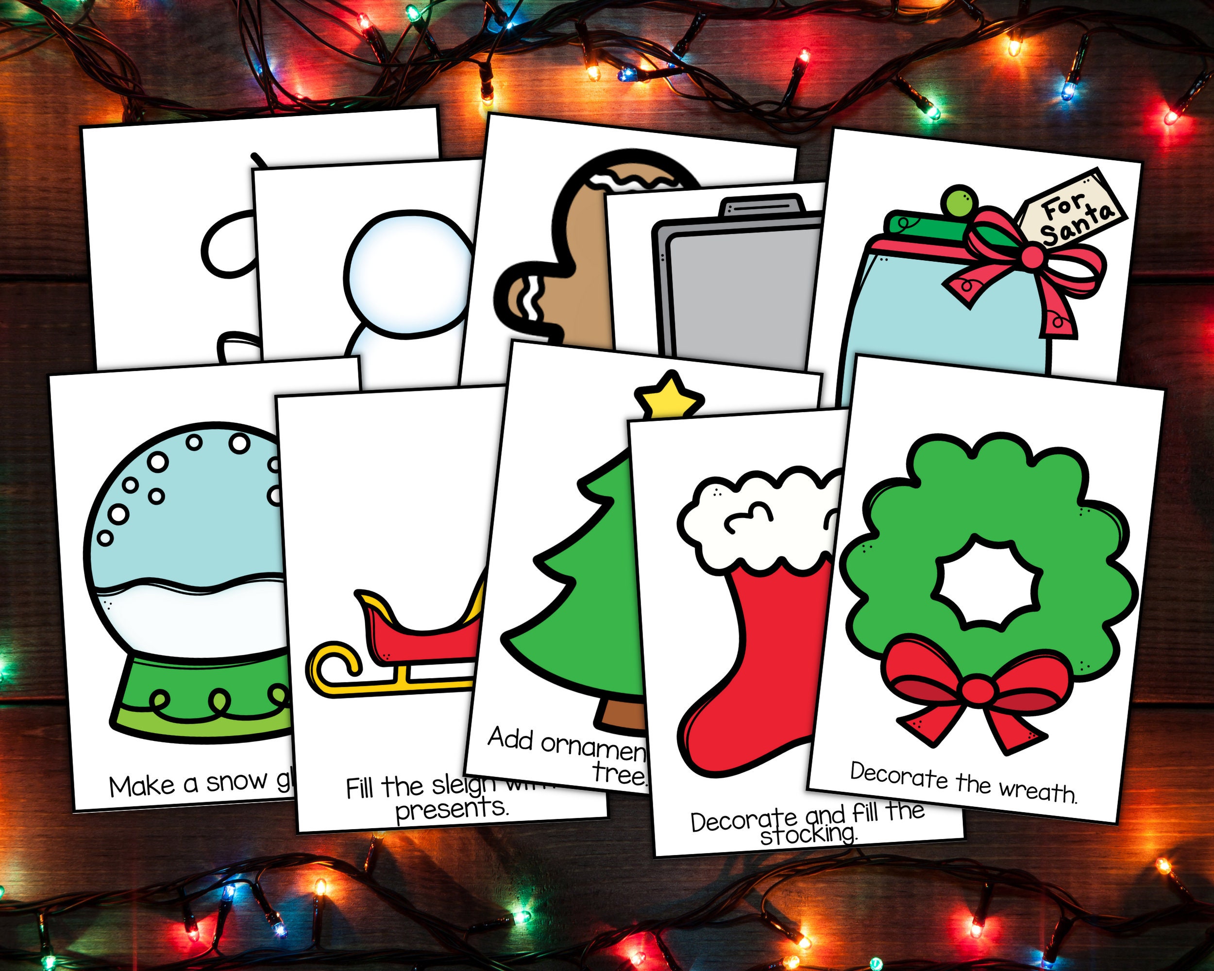 Christmas Play Dough Mats, Printable Play Dough Mats, Christmas ...