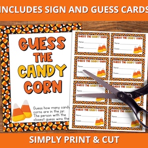 Candy Corn Guessing Game, Fall Harvest Game, Halloween Party Games for ...