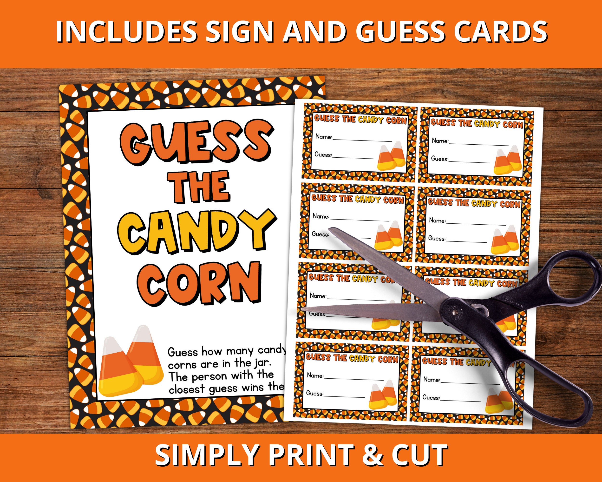 Candy Corn Guessing Game, Fall Harvest Game, Halloween Party Games for ...