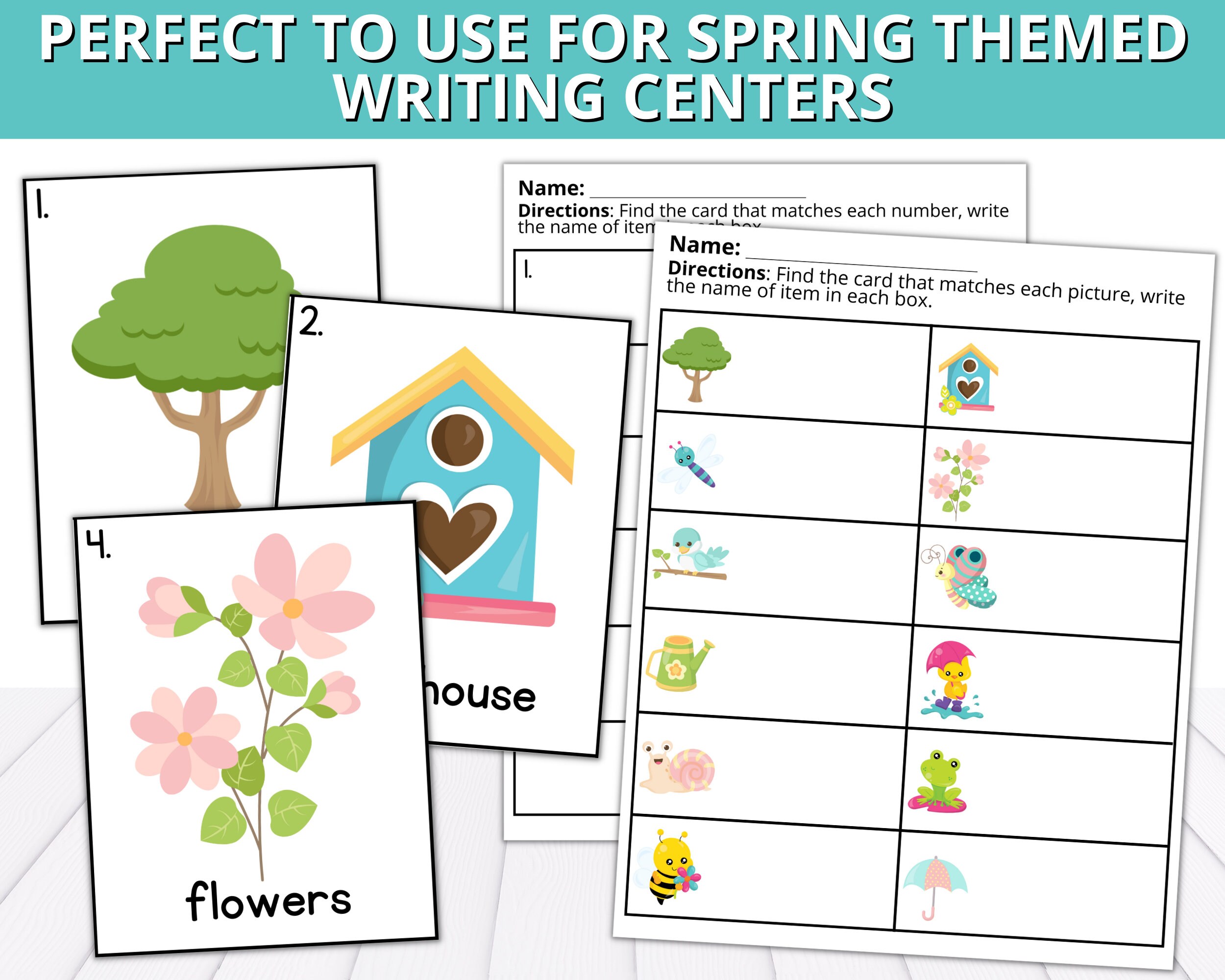 Spring Themed Write the Room Activity Spring Writing Centers - Etsy