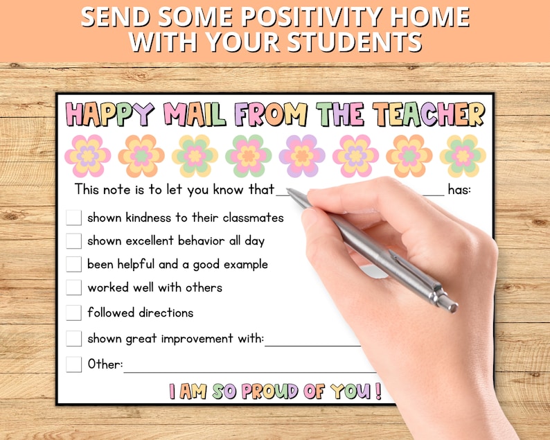 Happy Mail Teacher Communication Notes, Teacher Mail Cards, Note From ...