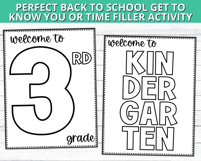 Back to Grade Level Coloring Sheets, First Day of School Grade Level ...
