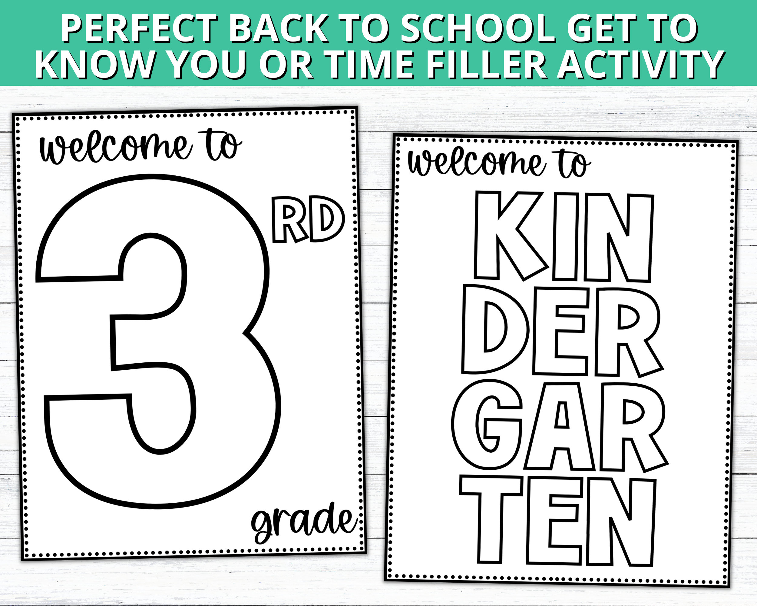 Back to Grade Level Coloring Sheets First Day of School Grade - Etsy