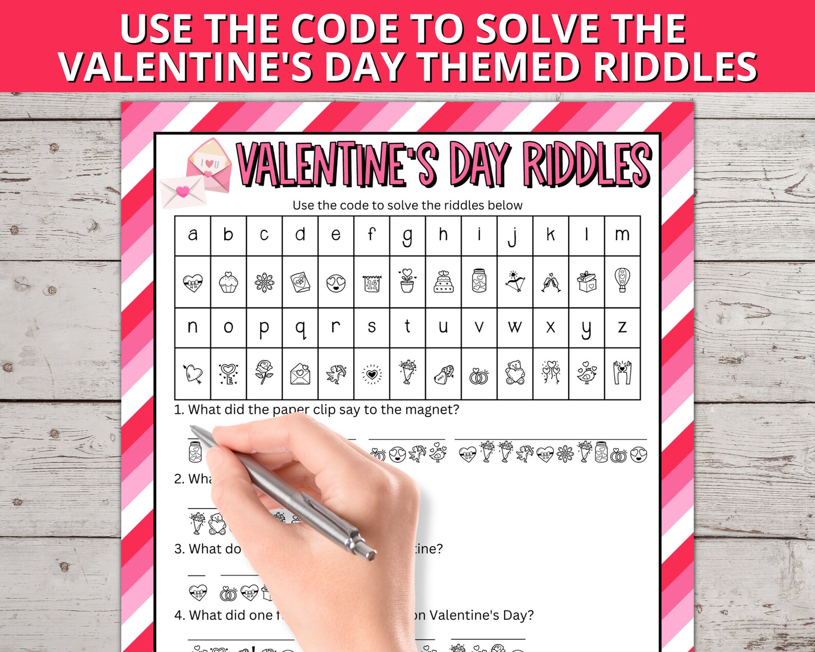 Valentine's Day Riddles Activity for Kids, Printable Valentine Party ...