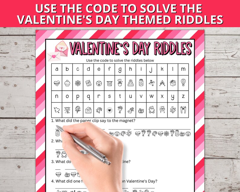 Valentine's Day Riddles Activity for Kids, Printable Valentine Party ...