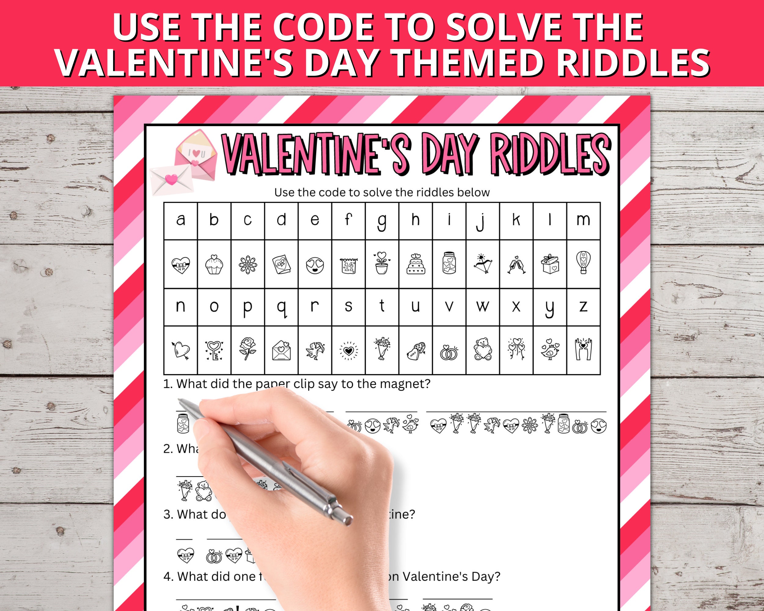 Valentine's Day Riddles Activity for Kids, Printable Valentine Party ...